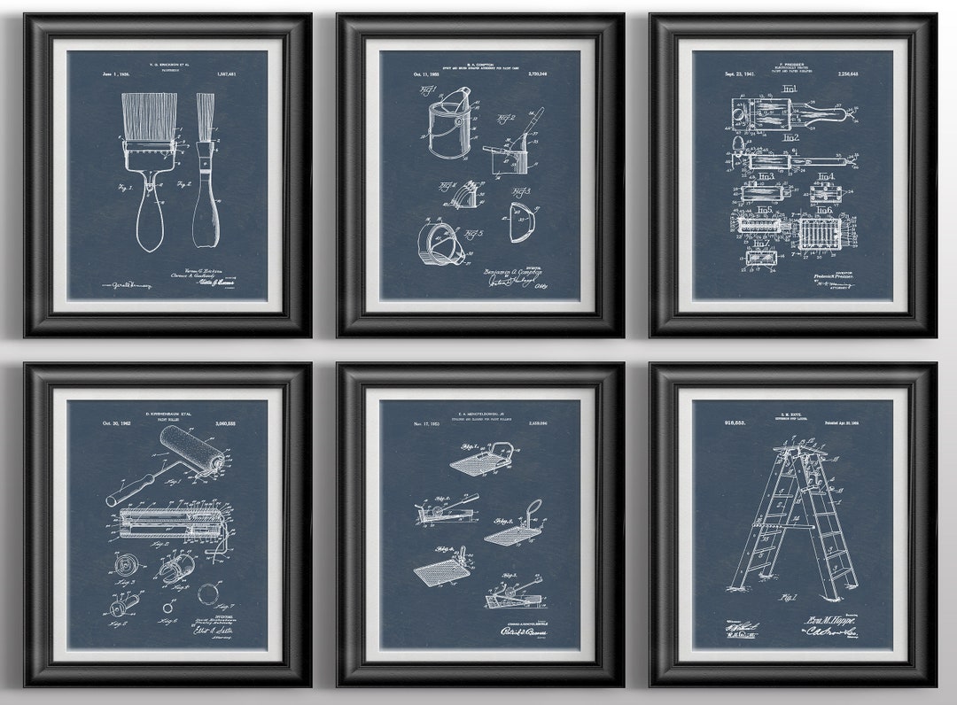 Vintage Paint Patents: Bundled Prints Set of 6 Unique Wall Art for ...