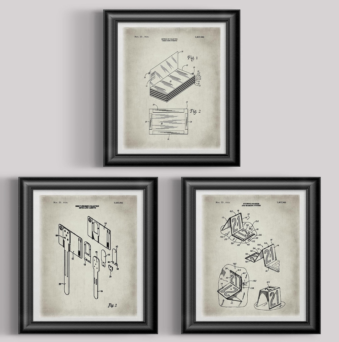 Gift Set of 3 Forensic Patents for Police, Detectives, Evidence ...