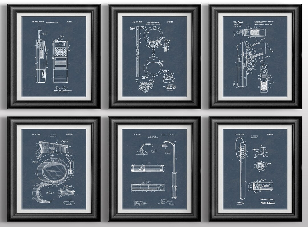 Law Enforcement Patent Posters: Police Officer Gifts, Graduation Decor ...