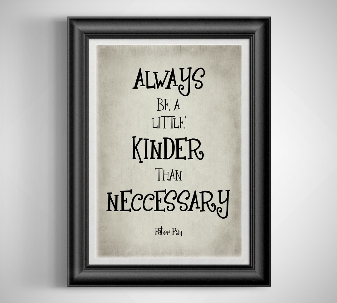 Peter Pan Kindness Quote Poster: Inspiring Nursery Decor, Baby Shower ...