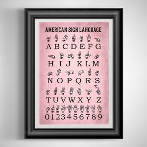 ASL Alphabet Chart American Sign Language Teacher Resource Classroom ...