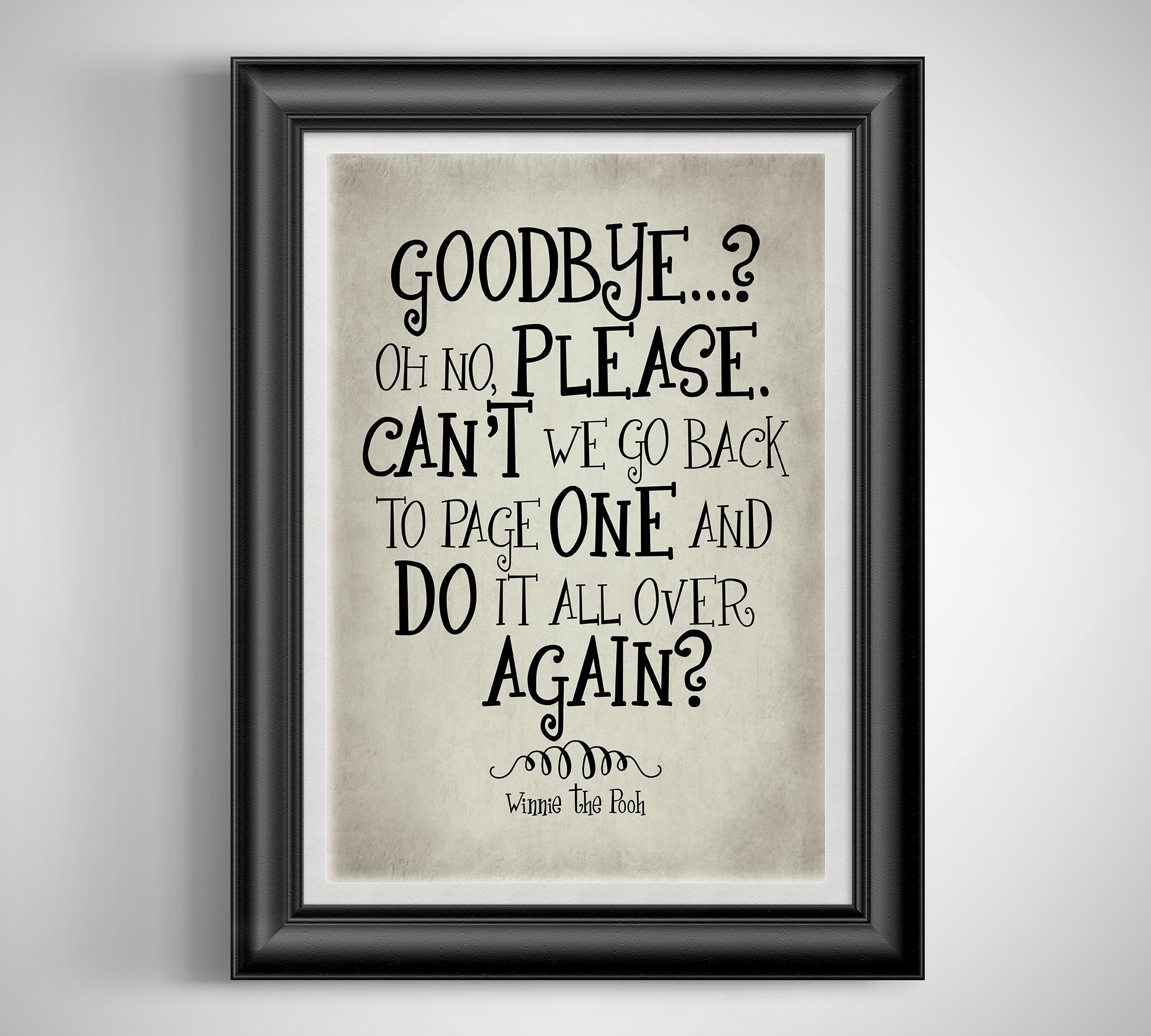 Winnie the Pooh Goodbye Quote Goodbye Print Farewell Gift Moving Away ...