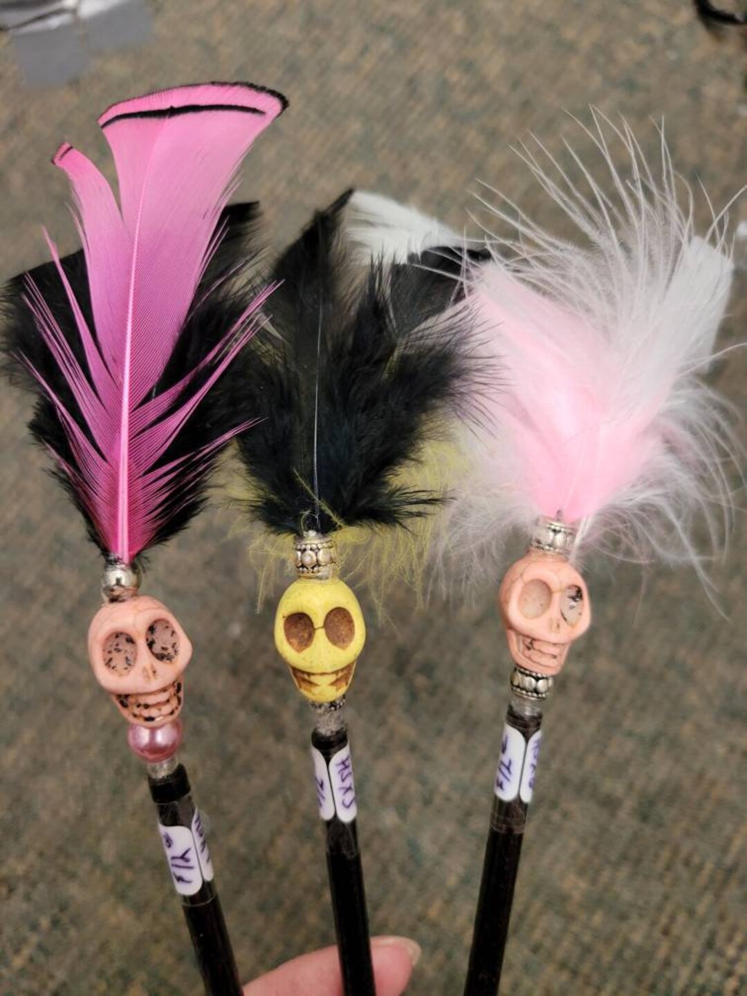 Delux Gemstone Skull Hair Stick Hairstick - Etsy