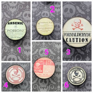 17 Poison Collection Made to Order Drawer Pull Knobs Glass Dome Goth ...