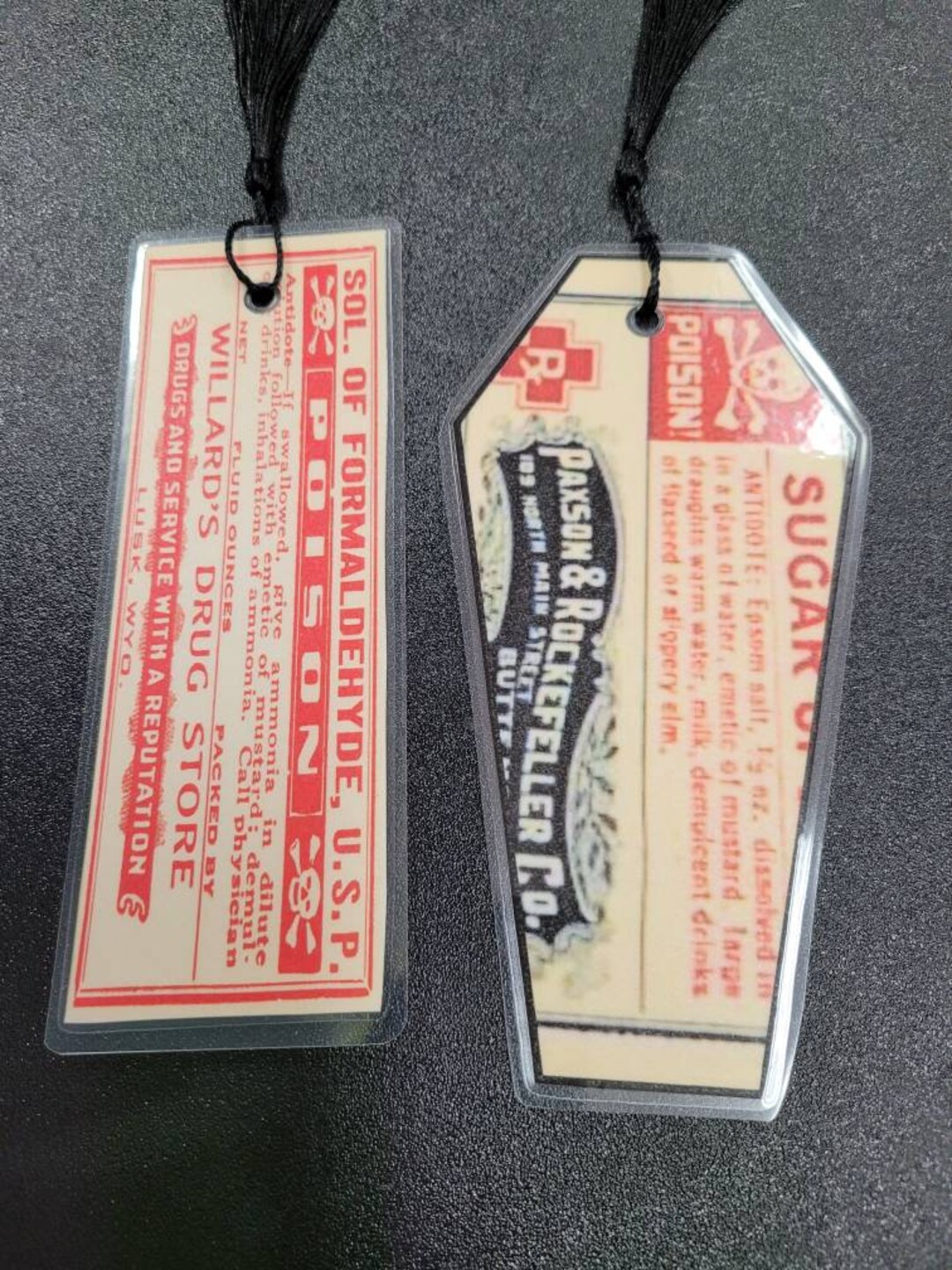 Poison Label Skull Book Mark Standard or Coffin Shape Handmade - Etsy