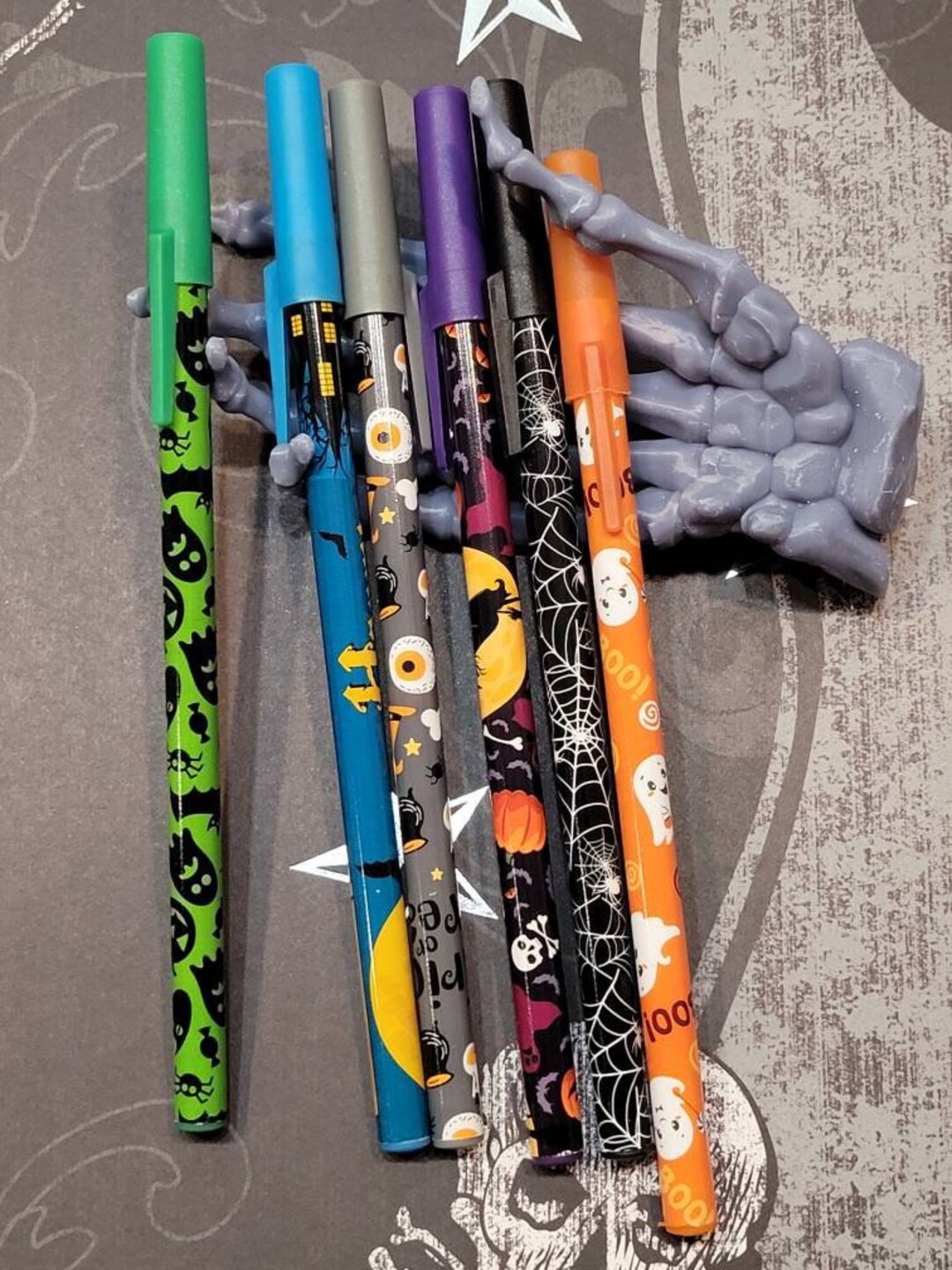 6 Pack Halloween Ball Point Pens Bats Spiders - Etsy