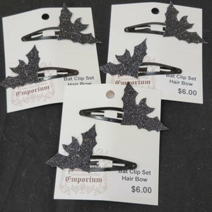 Little Bats Handmade Hair Clip Sets Spooky Halloween Flying Fox Kids ...