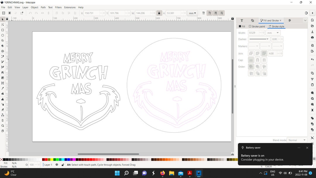 Merry Grinch Mas Christmas Holiday Welcome Sign SVG Laser Cut File - Etsy