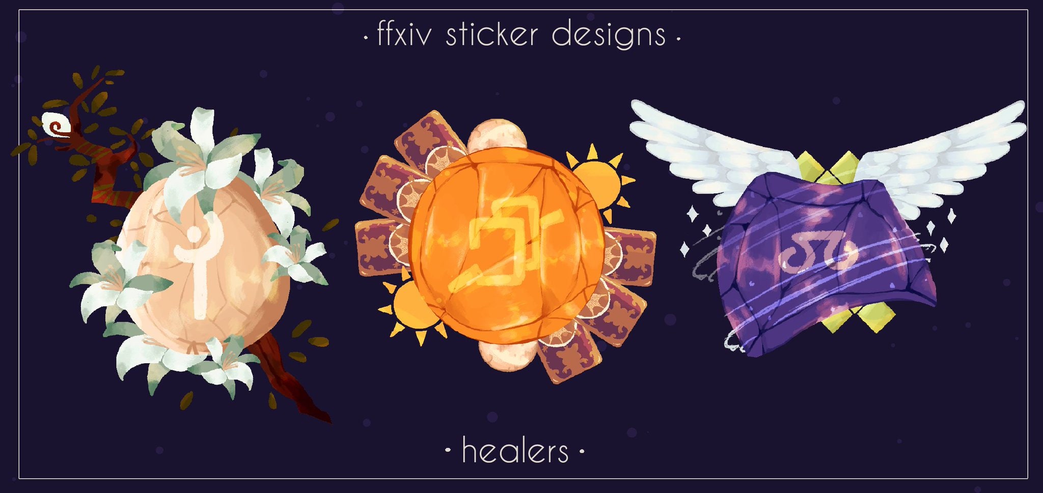 Final Fantasy XIV Job Stone Vinyl Stickers - FFXIV, FF14, MMO, Online ...