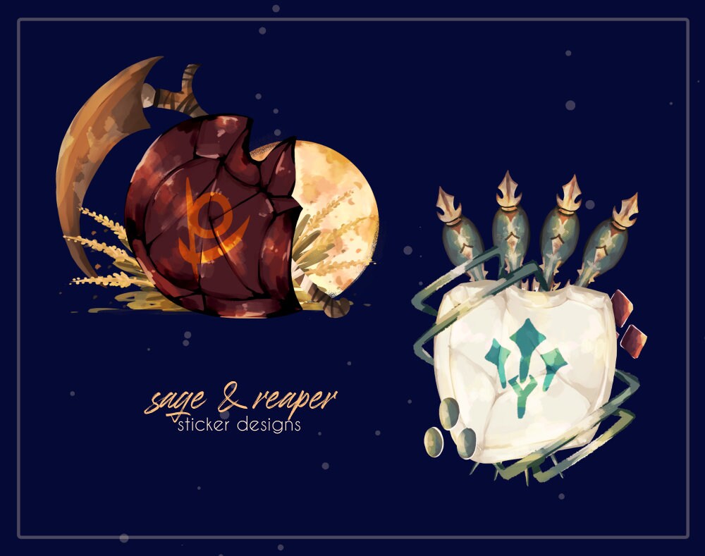 Final Fantasy XIV Job Stone Vinyl Stickers reaper & Sage - Etsy