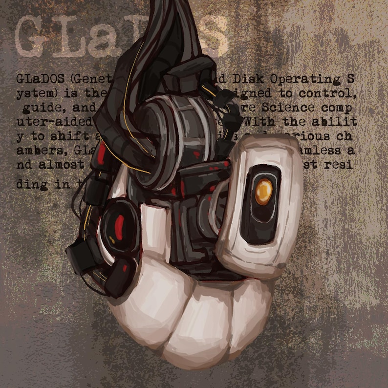 Portal 2 Glados 3.5 Inch Acrylic Keychain - Portal, Portal 2, Valve ...