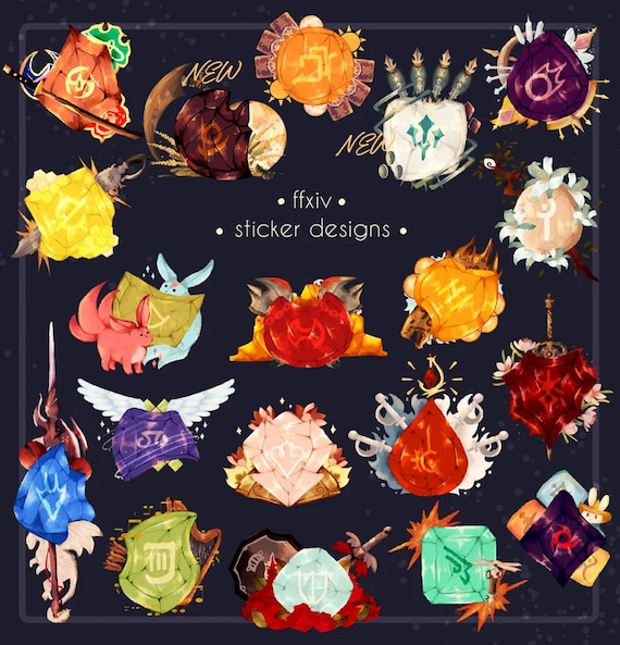 Final Fantasy XIV Job Stone Vinyl Stickers reaper & Sage - Etsy UK