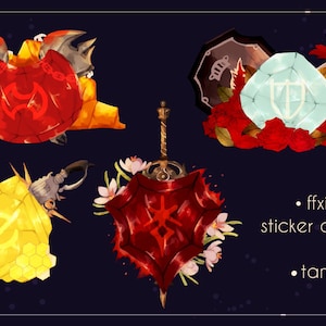 Final Fantasy XIV Job Stone Vinyl Stickers - FFXIV, FF14, MMO, Online ...