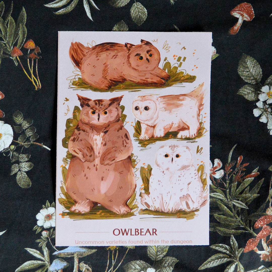 Owlbears - Dungeons & Dragons A5 or A4 Print - Dnd Gifts, Dnd Poster ...