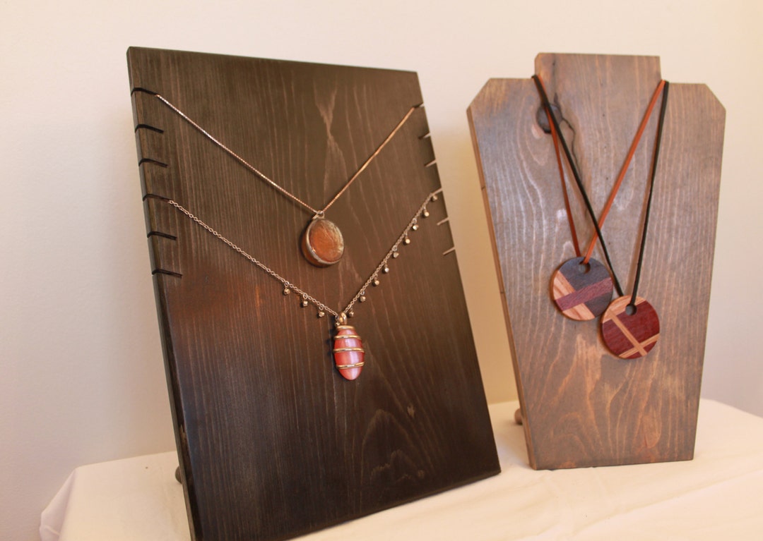 Solid Wood Necklace Display Board: Collapsible Jewelry Holder - Etsy