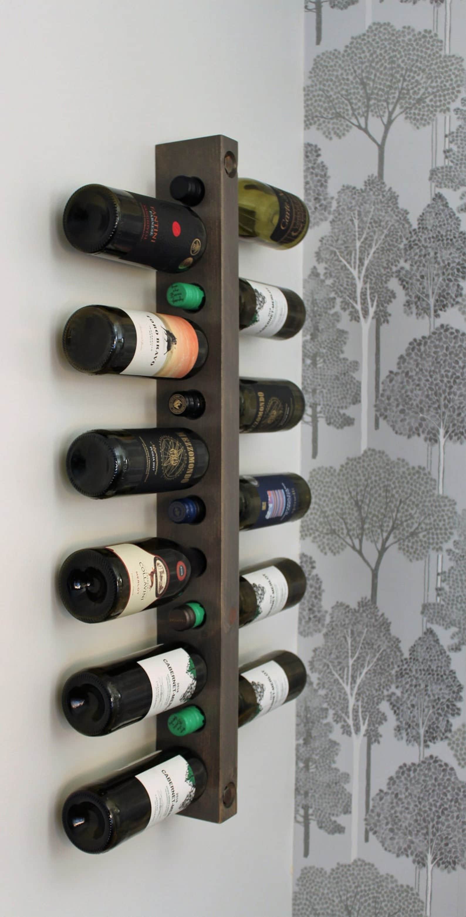 Vertical Wine Rack 12 Bottle SET OF TWO Wine Rack Wood Wall - Etsy