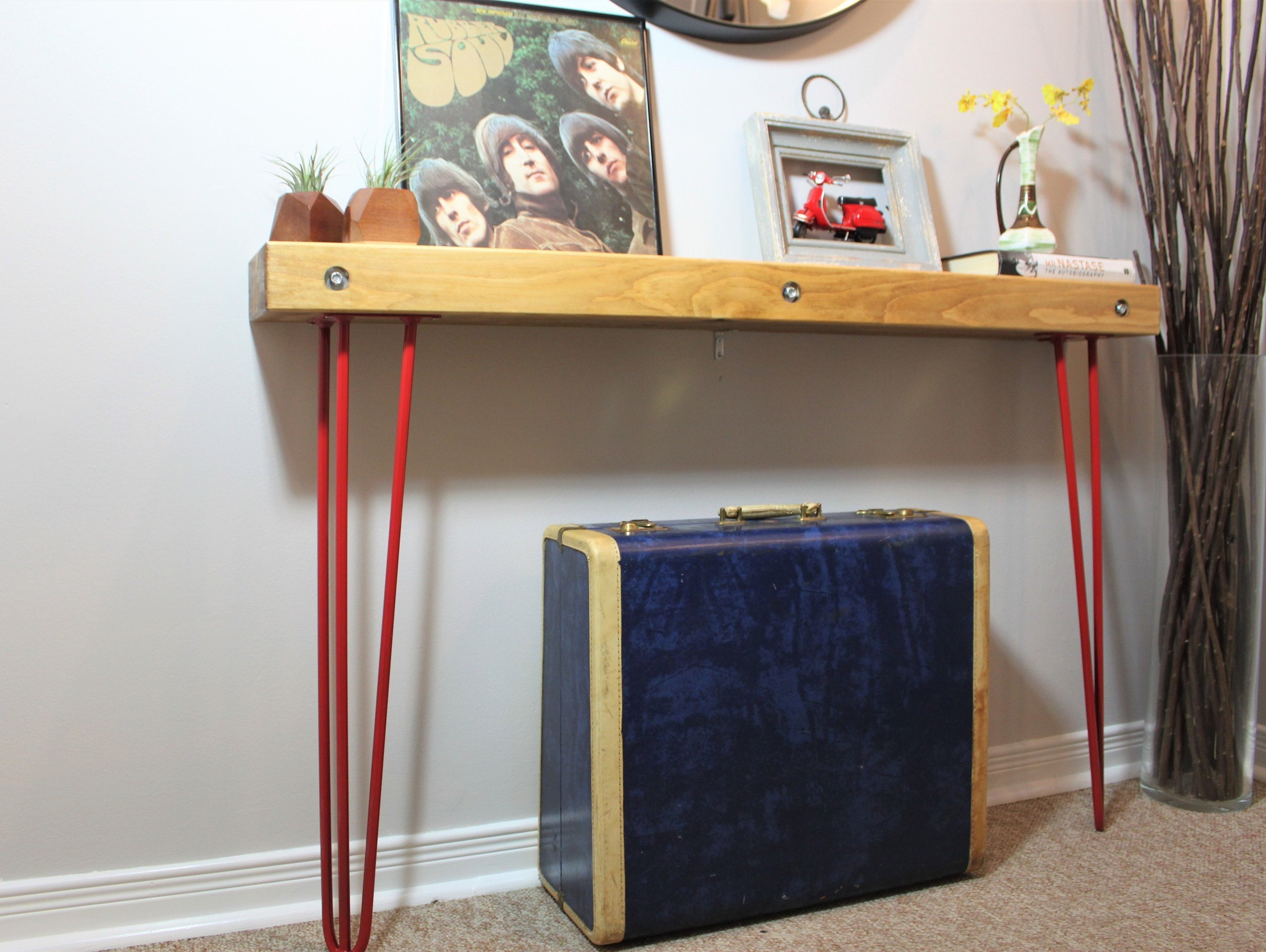 Narrow Console Table Narrow Hallway Table With Hairpin Legs - Etsy Canada