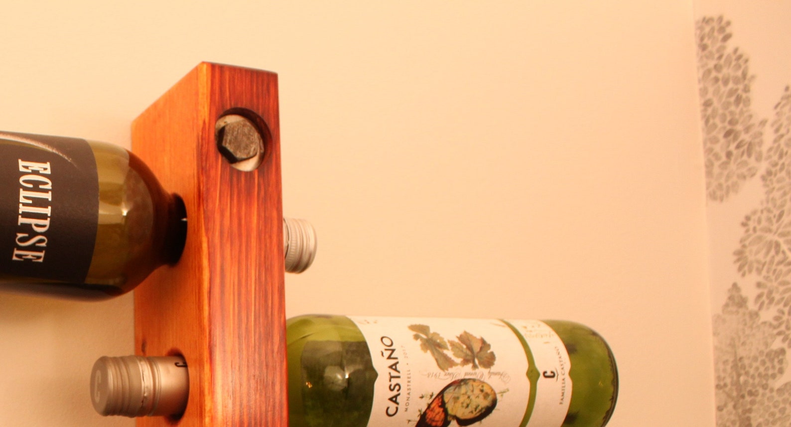 Wine Rack 4 Bottle Holder Wine Rack Wood Wine Rack Wall - Etsy