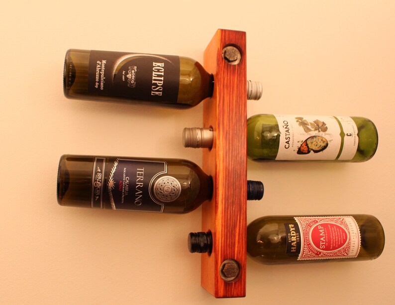 Wine Rack 4 Bottle Holder Wine Rack Wood Wine Rack Wall - Etsy