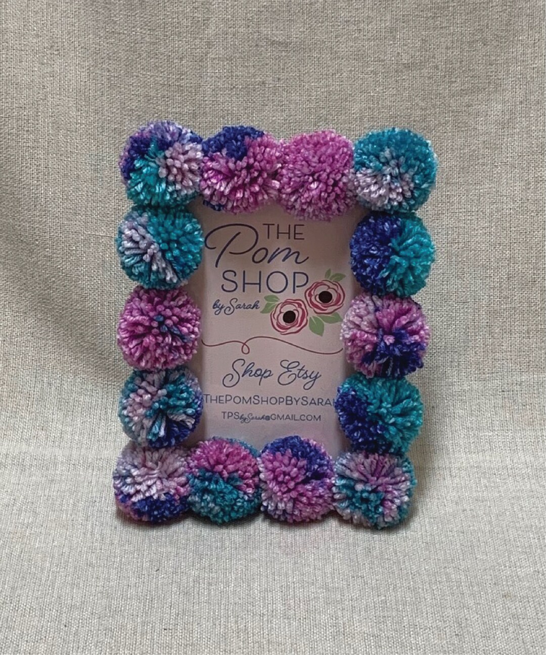 Daydreamer Pom Pom Picture Frame-pom Pom Picture Frame-handmade Pom ...