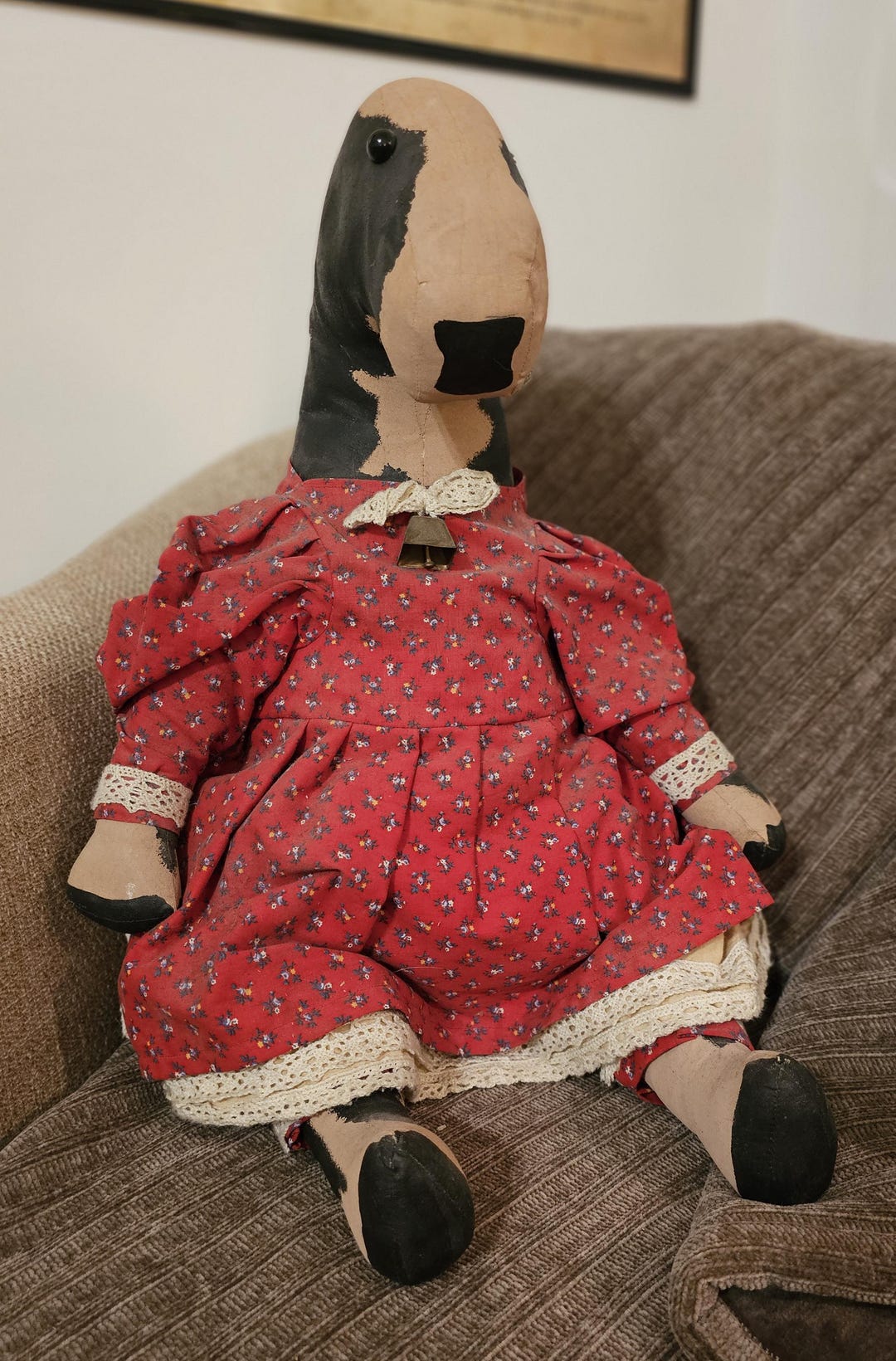 Handmade Primitive Antique Cow Cloth Rag Doll - Clarabell - Etsy