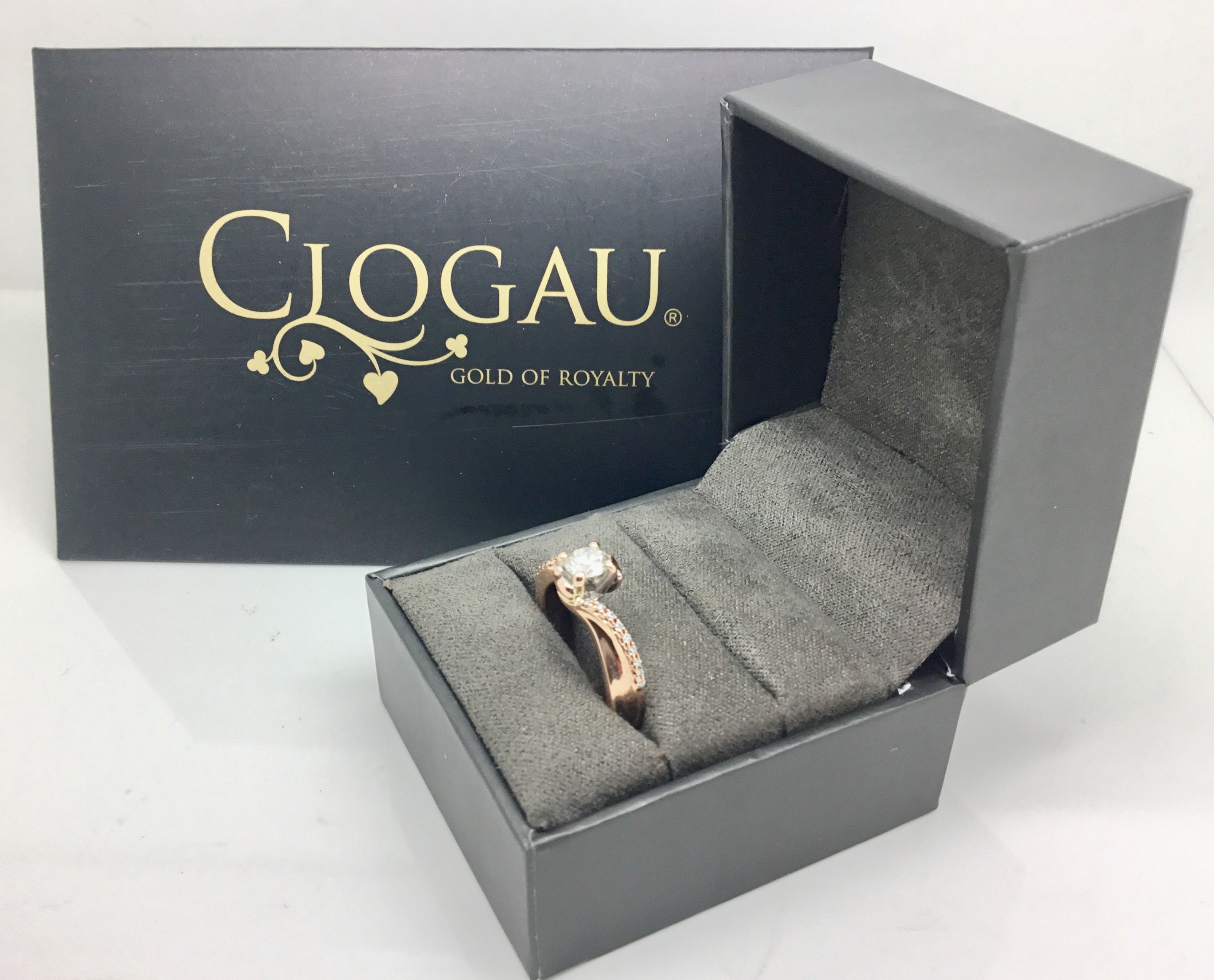 9ct Rose Gold Diamond Clogau Ring Size J - Etsy