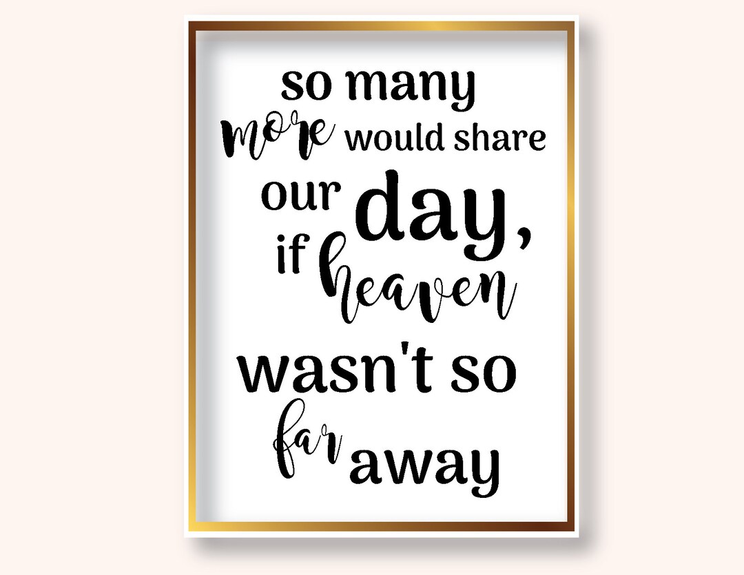 Handmade Wedding Day Sign for Lost Family Members - Instant Download ...