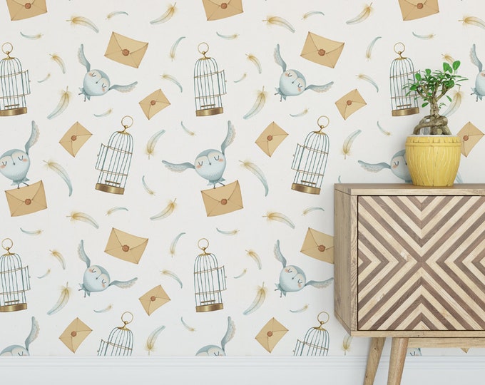 Wizard Harry Mural, Nursery Boy Wallpaper, Peel and Stick Removable ...