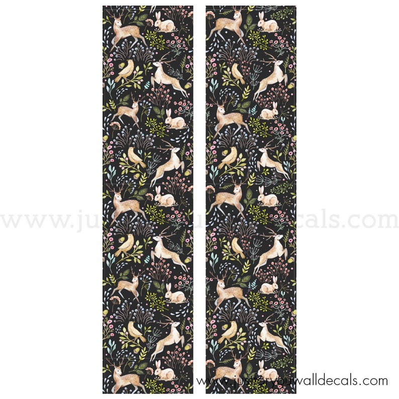 Nursery Wallpaper, Deer Rabbit Bird Wallpaper, Removable Wallpaper ...