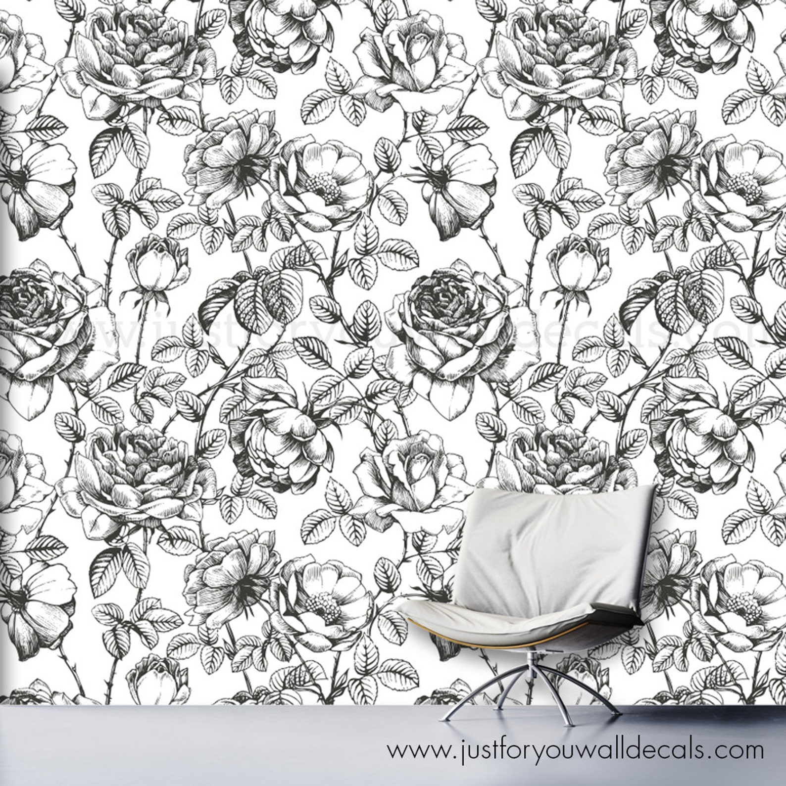 Rose Wallpaper Floral Wallpaper Vintage Rose Wallpaper | Etsy