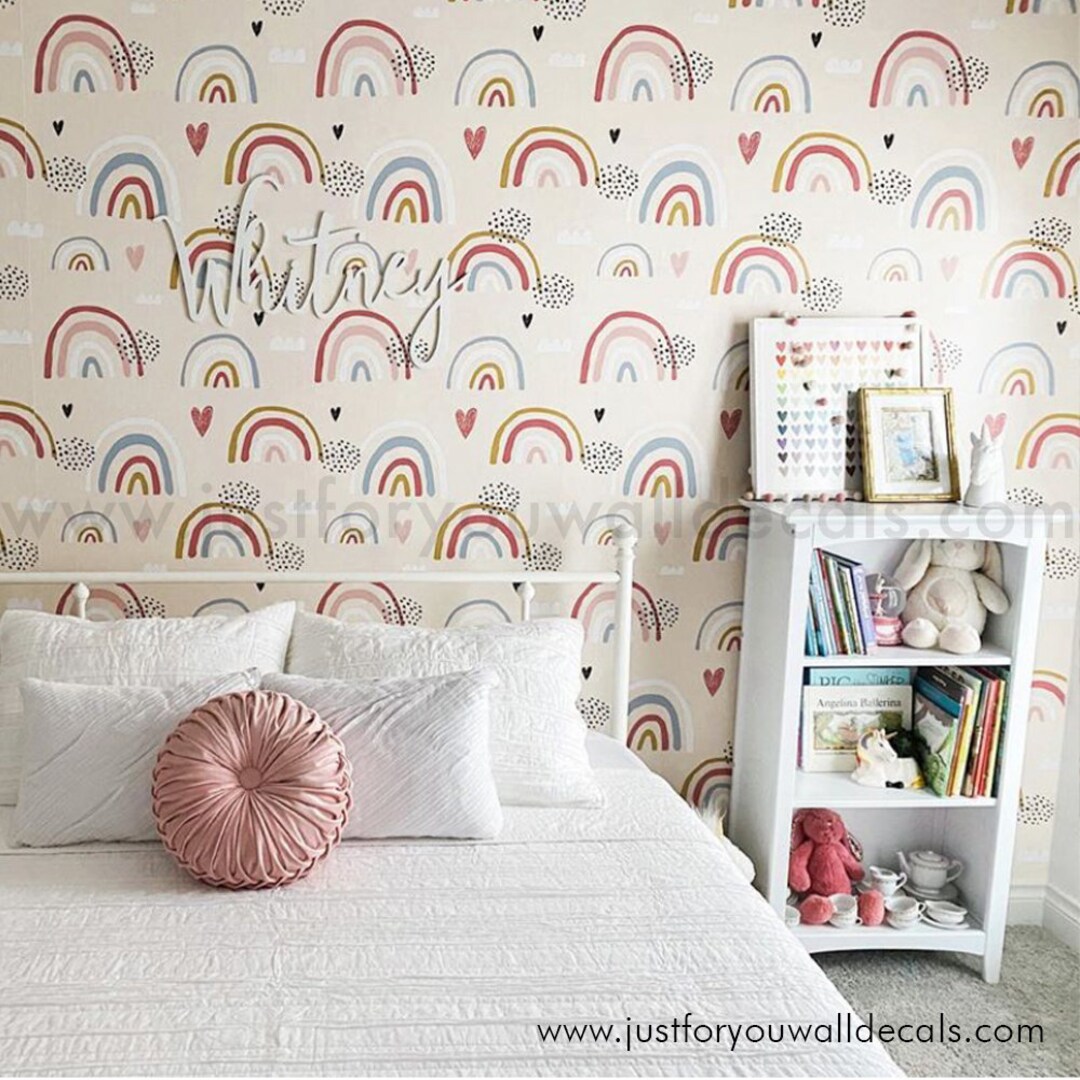 Rainbow Peel and Stick Wallpaper, Pre-pasted Wallpaper, Kids Wallpaper ...