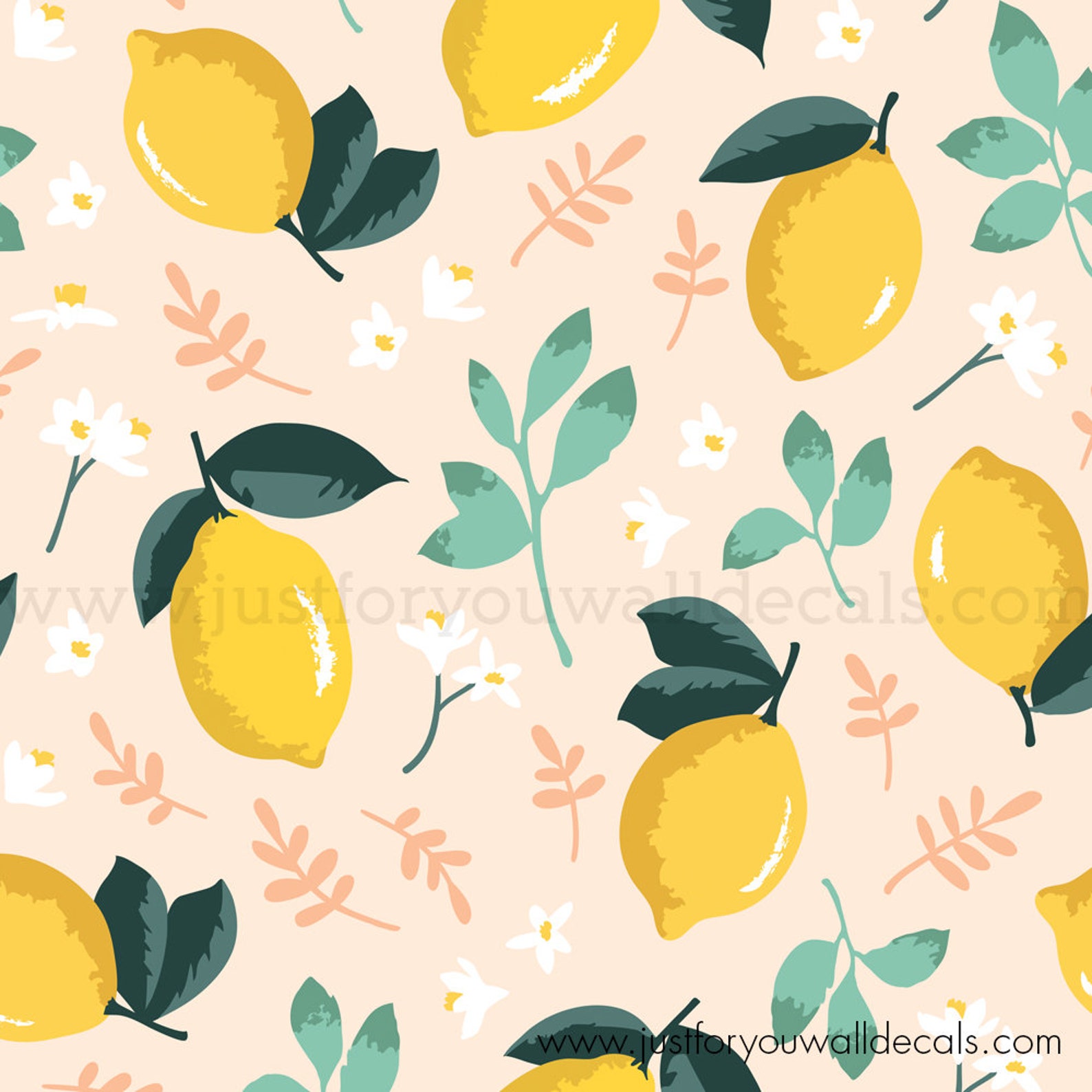 Lemon Wallpaper Pink Lemon Wallpaper Lemon Peel and Stick - Etsy