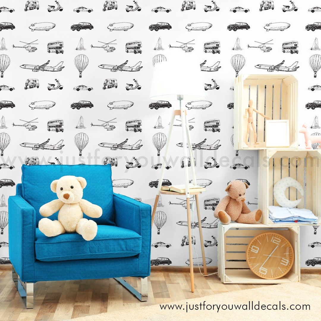 Nursery Wallpaper, Car Wallpaper, Boy Wallpaper, Wallpaper Boys Room ...