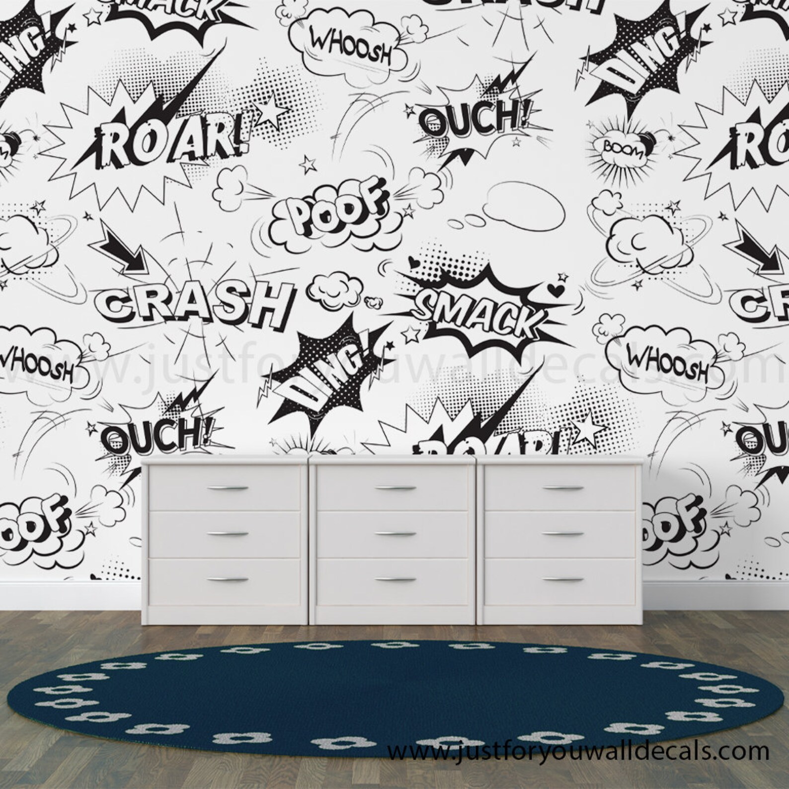 Nursery Wallpaper Boys Comic Wallpaper Wallpaper for Boys | Etsy