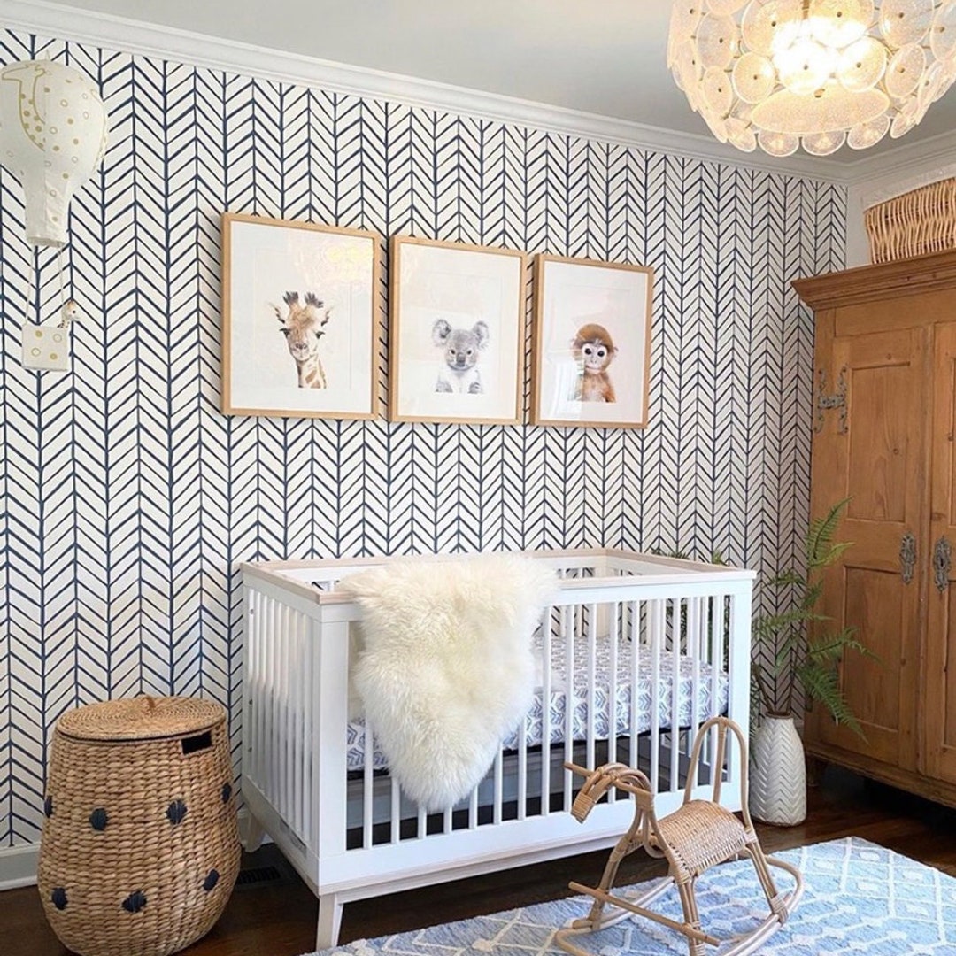 Chevron Wallpaper, Pattern Wallpaper, Removable Wallpaper, Nursery ...