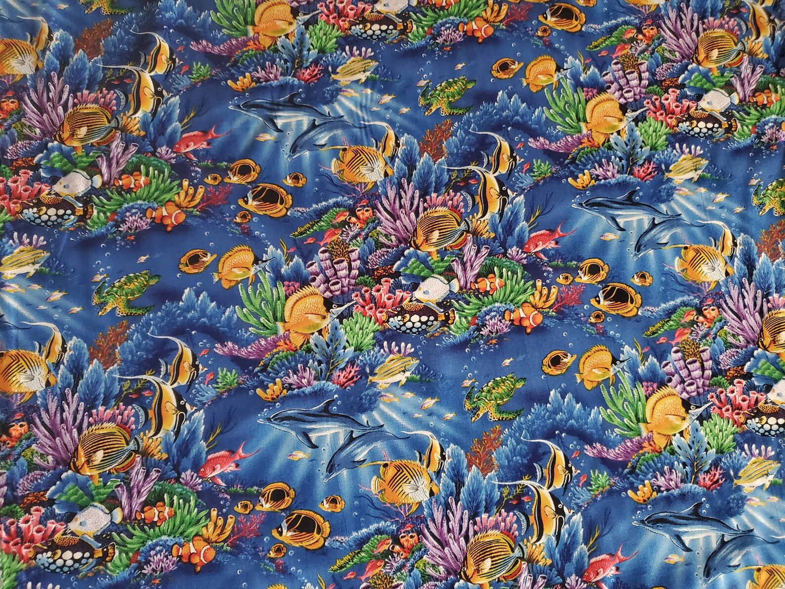 Hawaiian Ocean Cotton Fabric by the Yard - Etsy