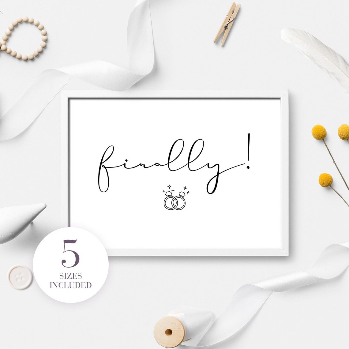 Finally Sign Engagement Party Sign Wedding Sign Ringbearer | Etsy