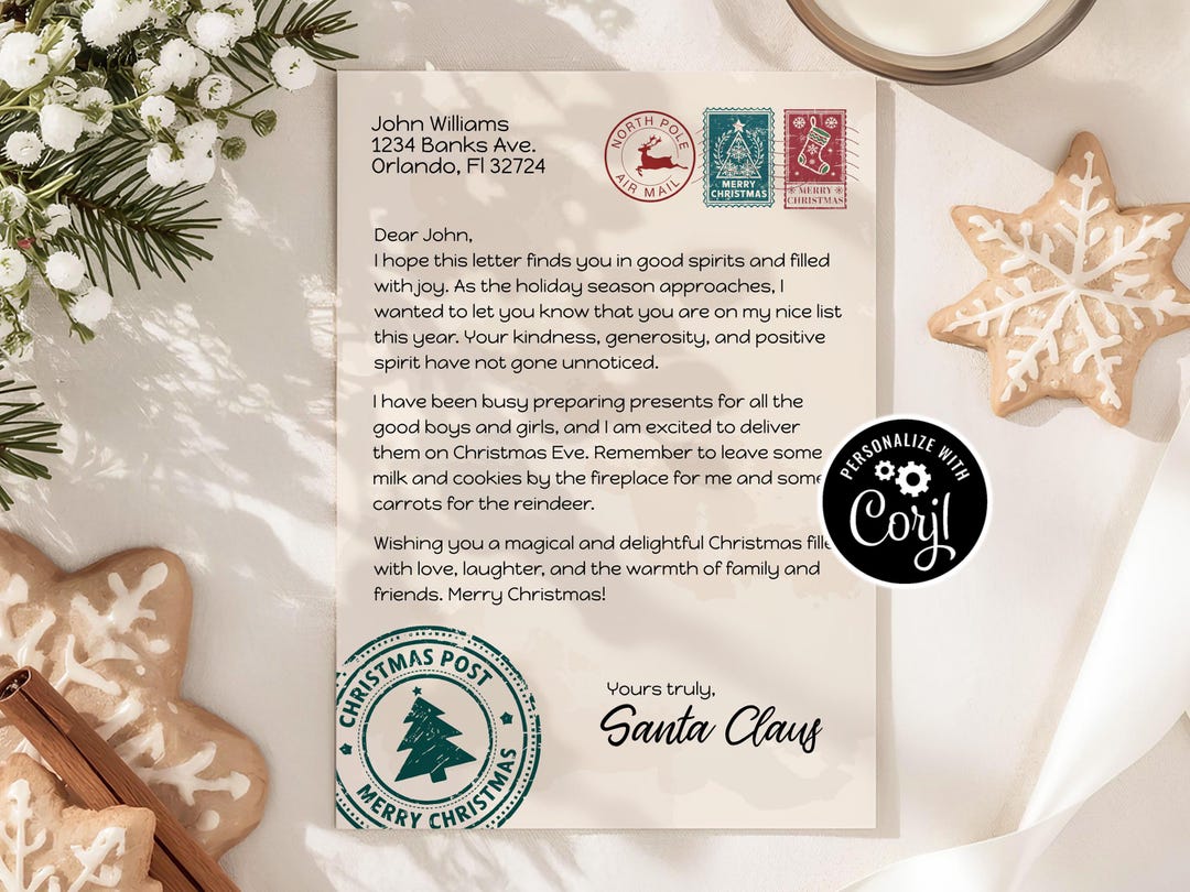 Editable Letter to Santa Template: Kids Christmas Wish List (digital ...