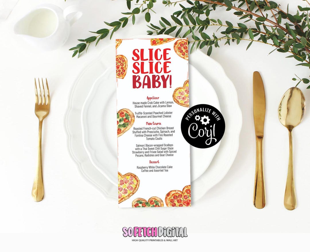 Editable Menu Template Slice Slice Baby Printable Instant Download Edit ...