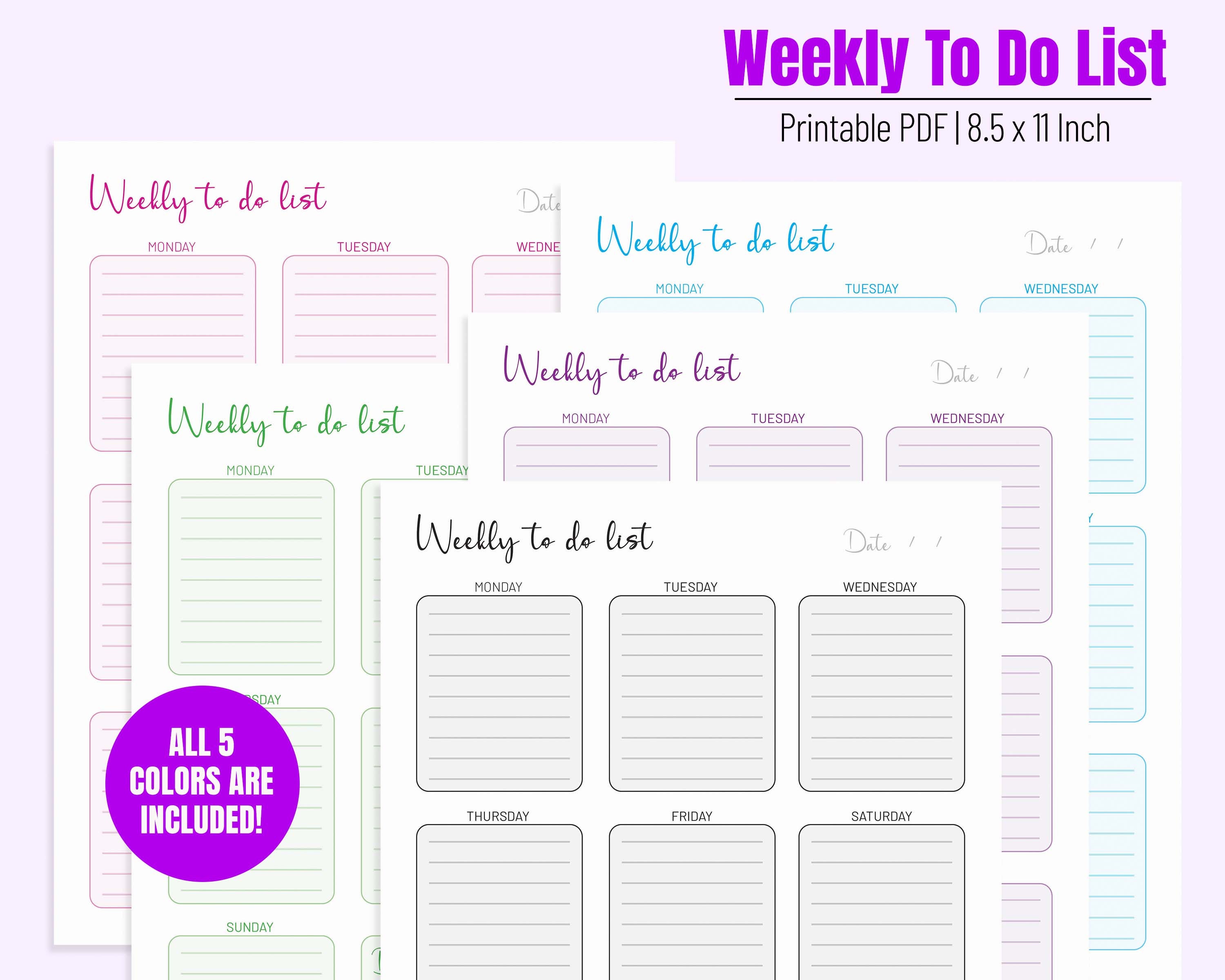 Calendars & Planners Paper & Party Supplies Paper To Do List Printable ...