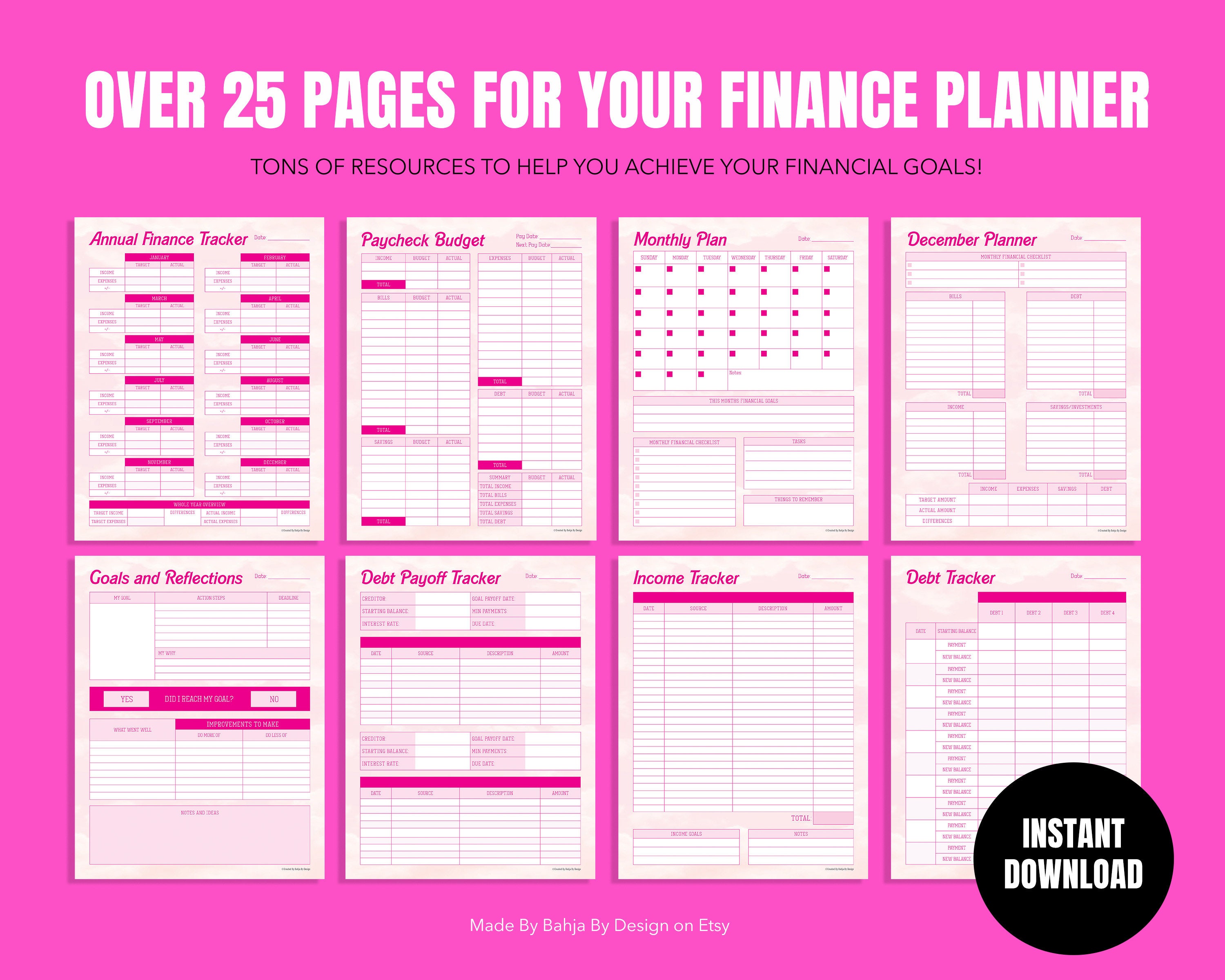 Printable Budget Planner Bundle Monthly Finance Template - Etsy