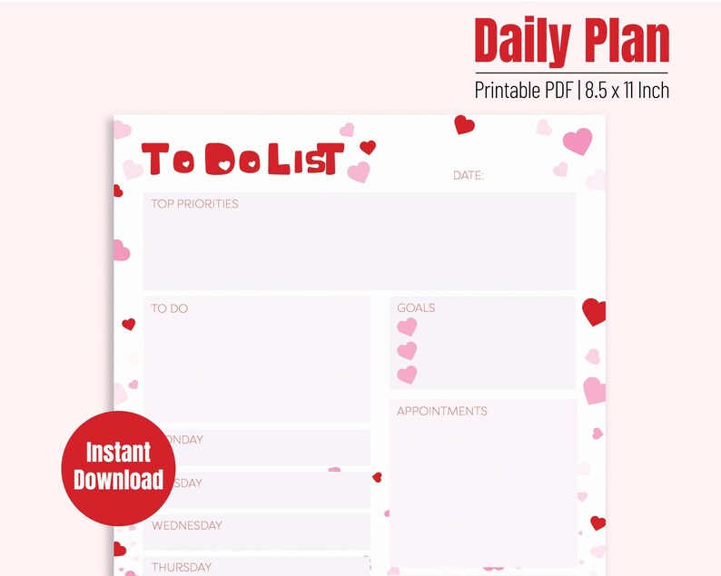 Valentine's Day Digital Planner Printable Planner iPad Planner ...