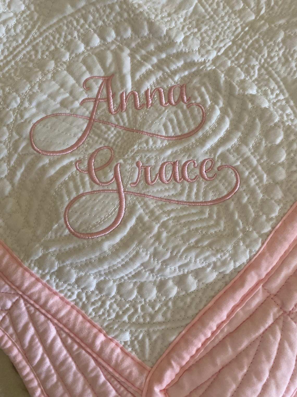 Baby Girl Monogrammed Crib Quilt Monogrammed Blanket Baby - Etsy