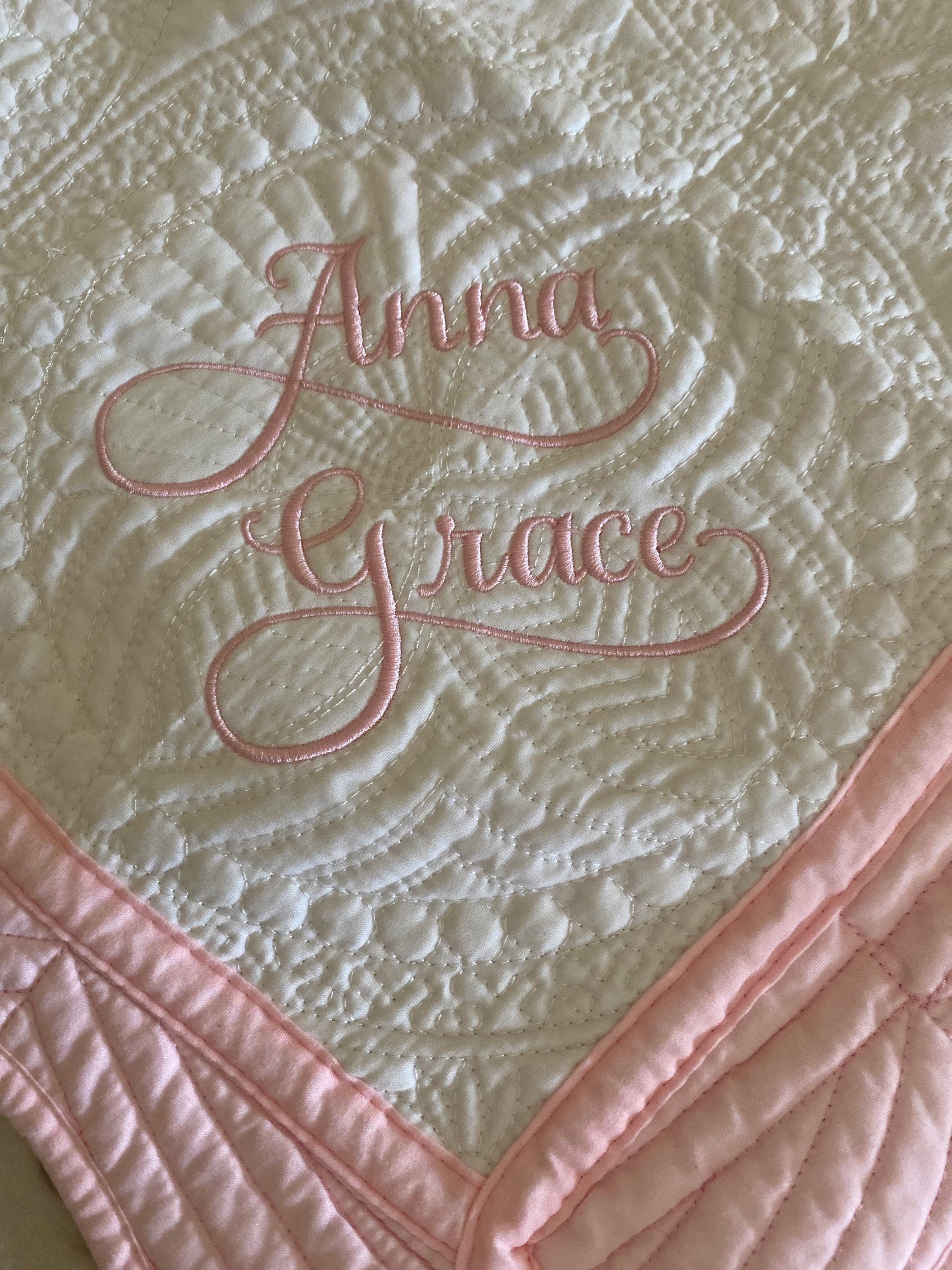 Baby Girl Monogrammed Crib Quilt, Monogrammed Blanket, Baby Shower Gift ...
