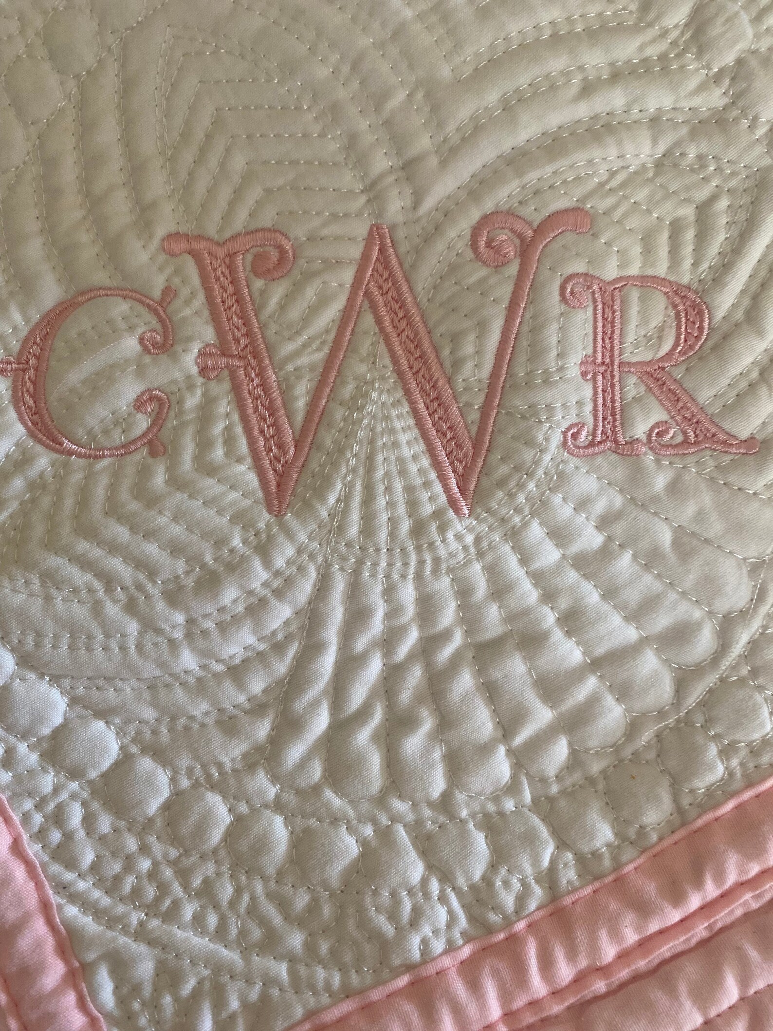 Baby Girl Monogrammed Crib Quilt, Monogrammed Blanket, Baby Shower Gift ...