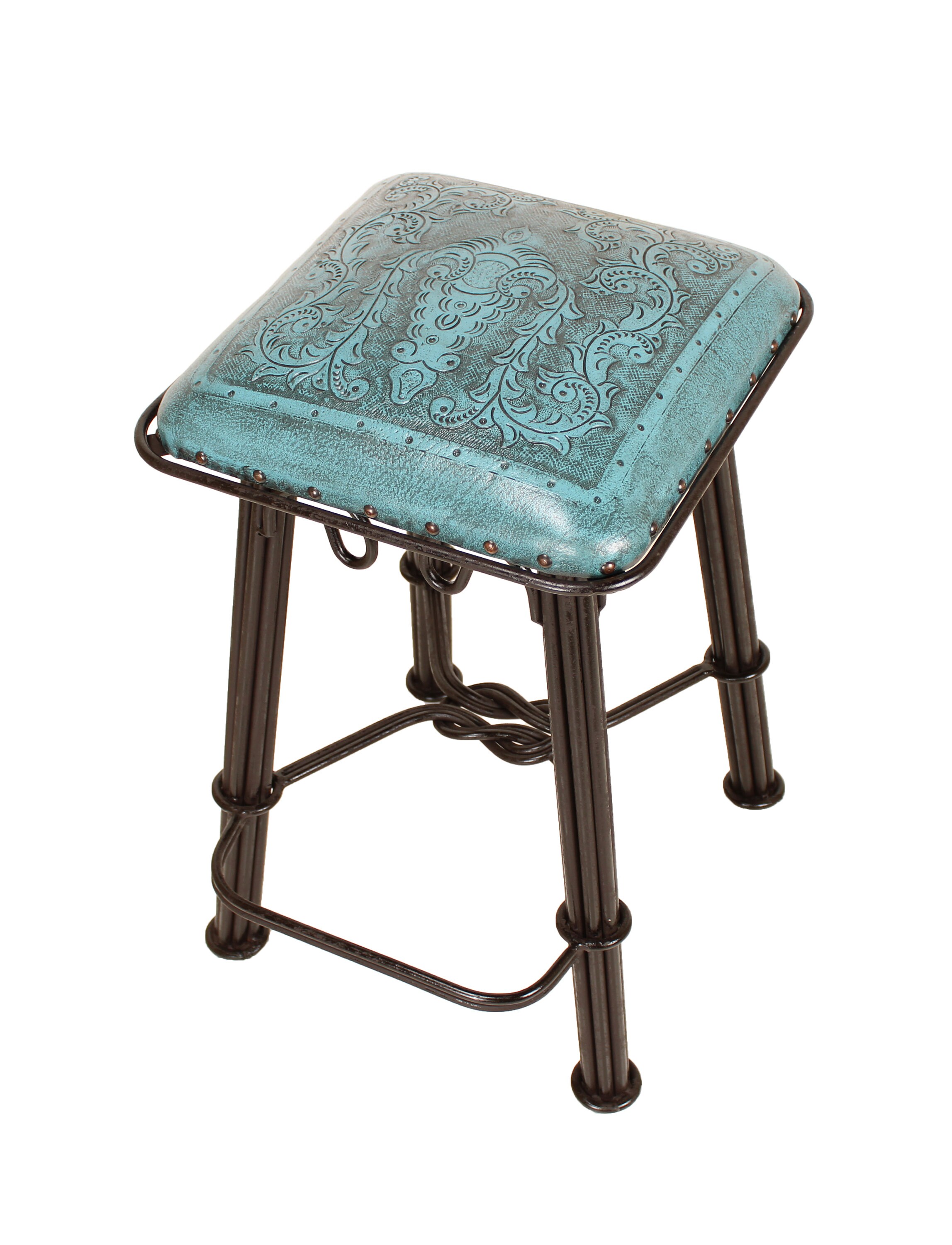 Wrought Iron Western Counter Stools Colonial Pattern. - Etsy