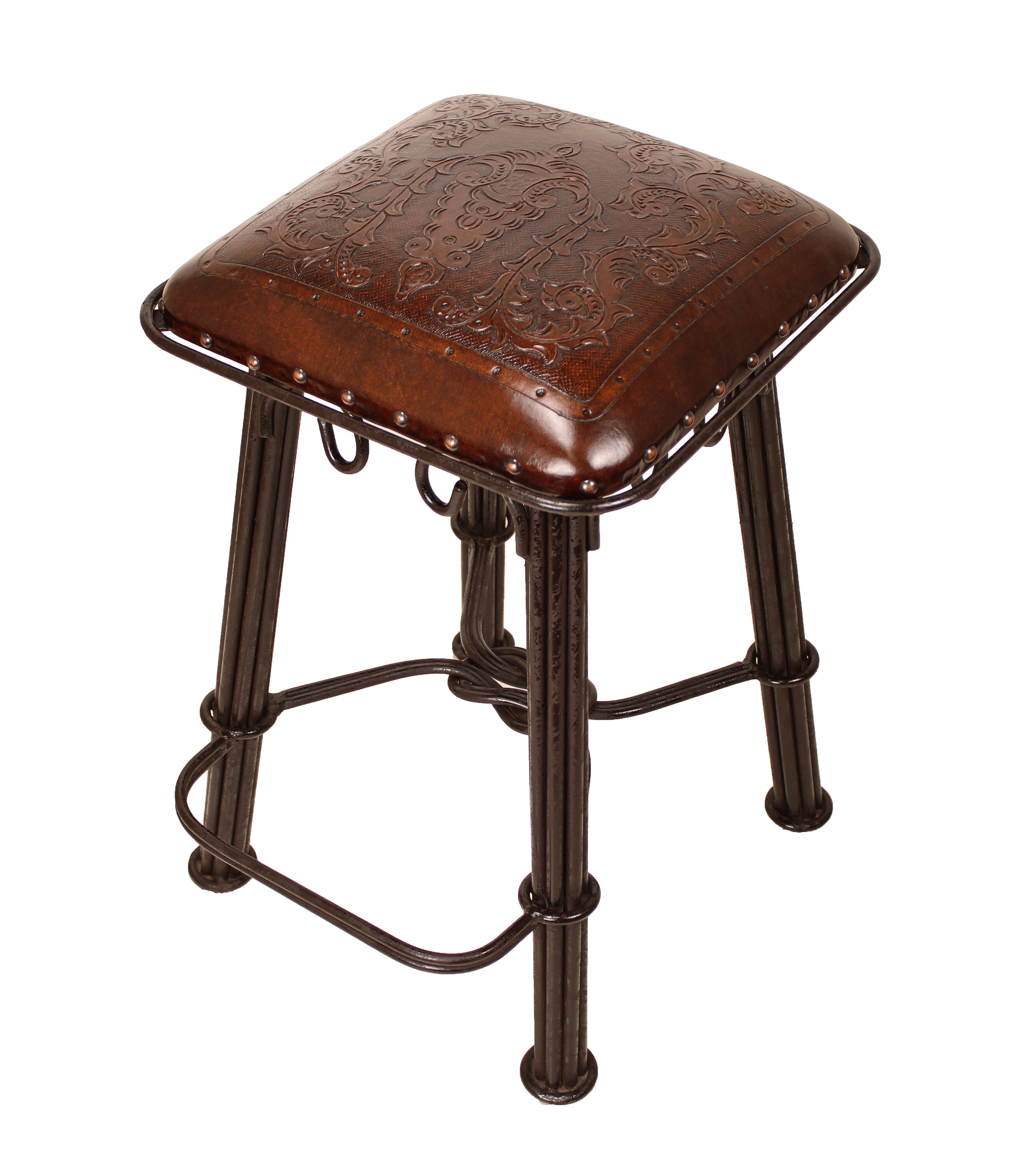 Wrought Iron Western Counter Stools Colonial Pattern. - Etsy