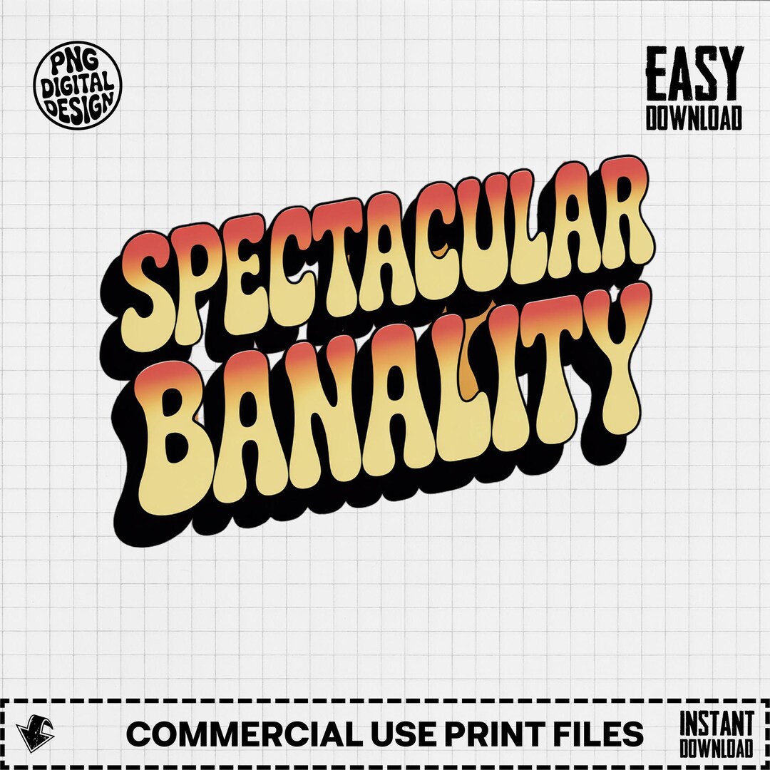 Groovy 70s Typography Art Print: Spectacular Banality (digital Download ...