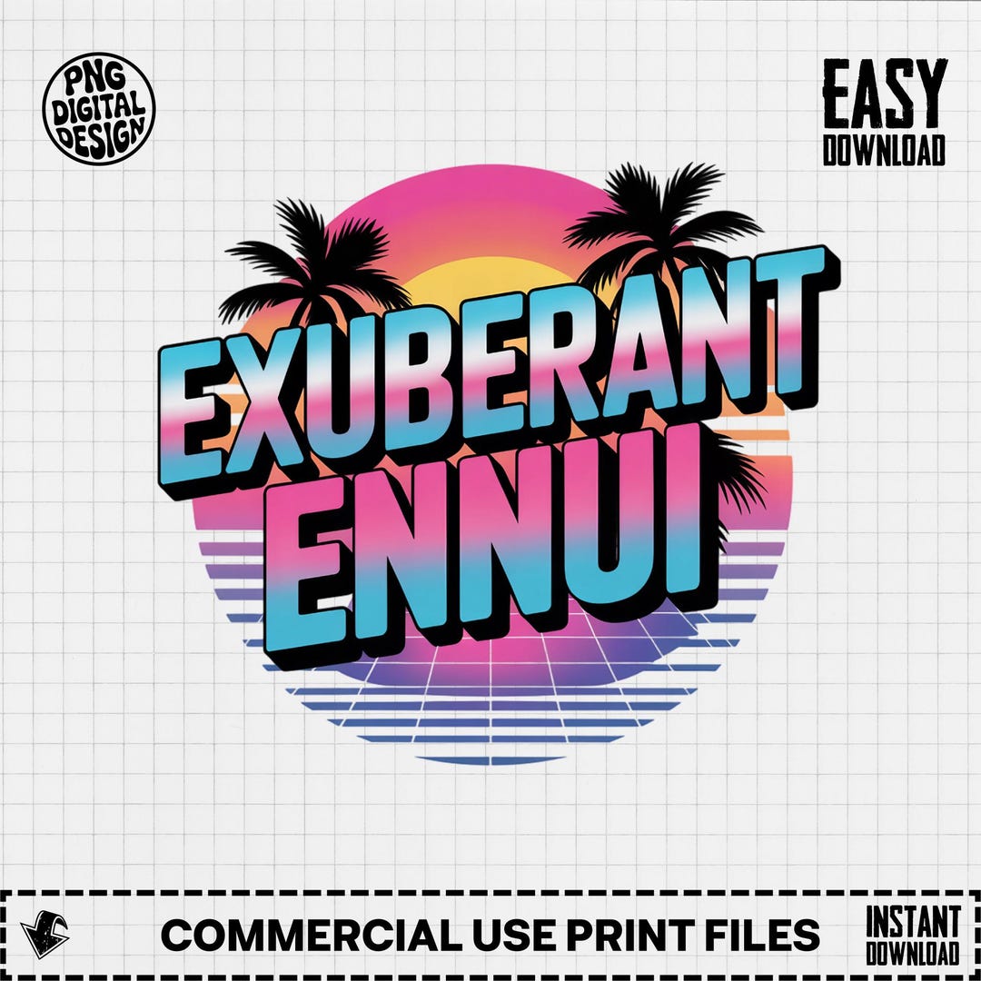 Exuberant Ennui - Ironic Digital Art, Retro Wave Aesthetic, 80s Vibe ...
