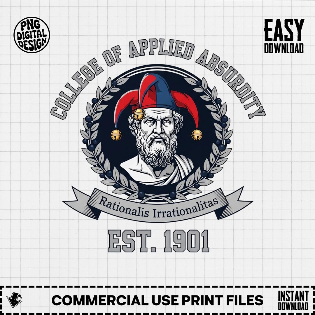 Funny Greek Philosopher Jester Print: Ironic Academic Humor (PNG ...